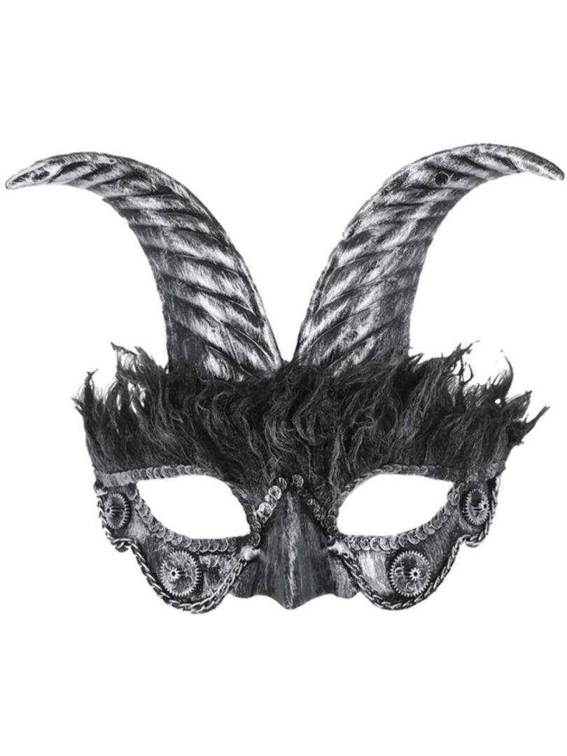 Enchanting Silver Horned Masquerade Mask - Party Spirit – Costume Shop ...